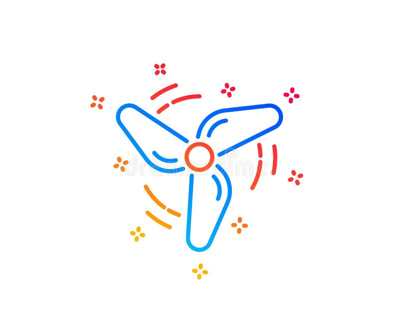 Wind Energy Line Icon. Fan Engine, Jet Turbine Sign. Vector Stock ...