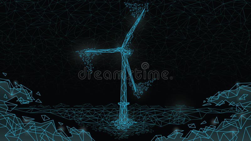 Wind Energy Poly, Windmill,flying Debris Stock Vector - Illustration of ...