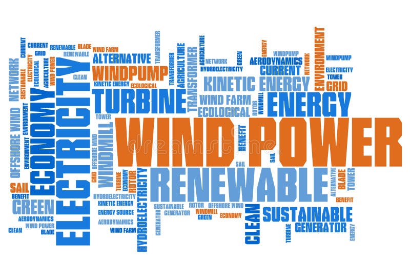 Wind energy stock illustration. Illustration of industrial - 44321916