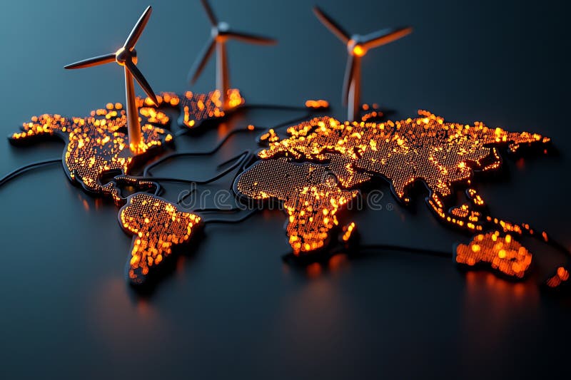 Wind Energy Spinning Blades, Innovation, and Global Impact Depicted in ...