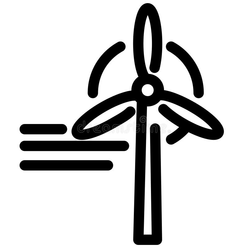 Wind Energy Symbol - Renewable Energy, Sustainability and Ecology Icon ...