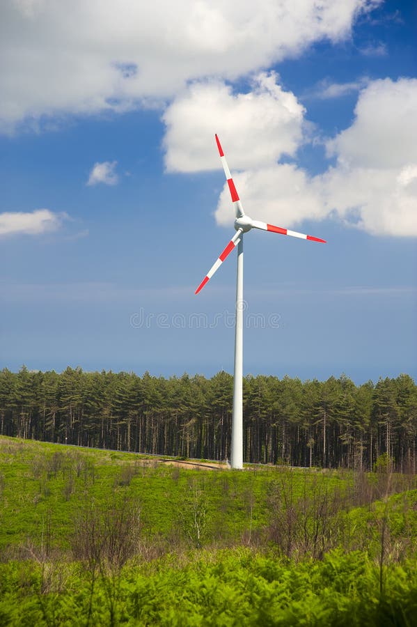 Wind energy,white turbine stock image. Image of rotate - 25503335