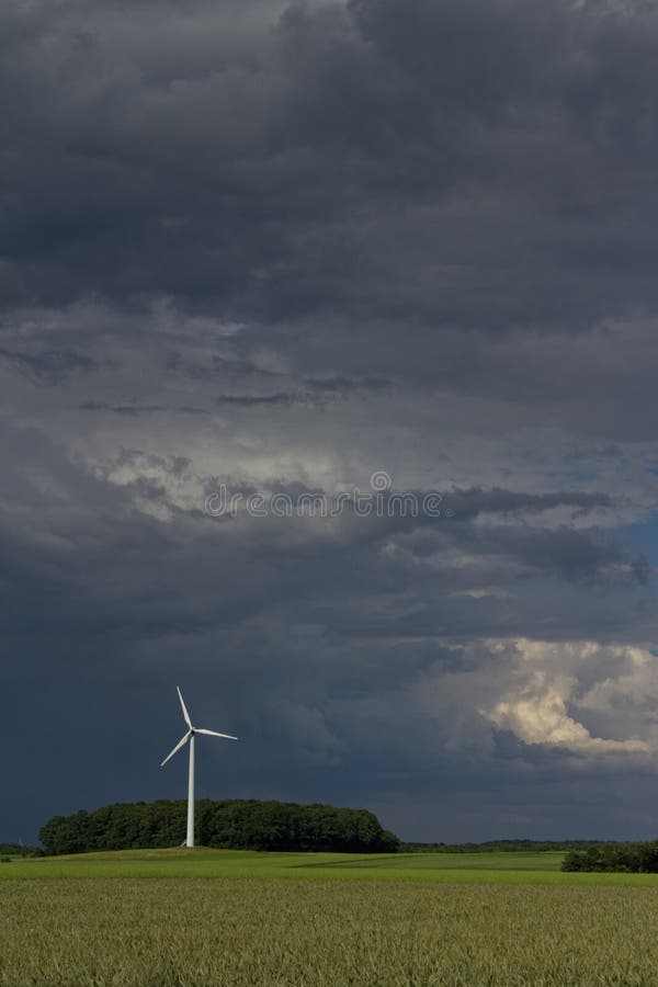 Wind Engine and Raising Storm Stock Photo - Image of windmill, change ...