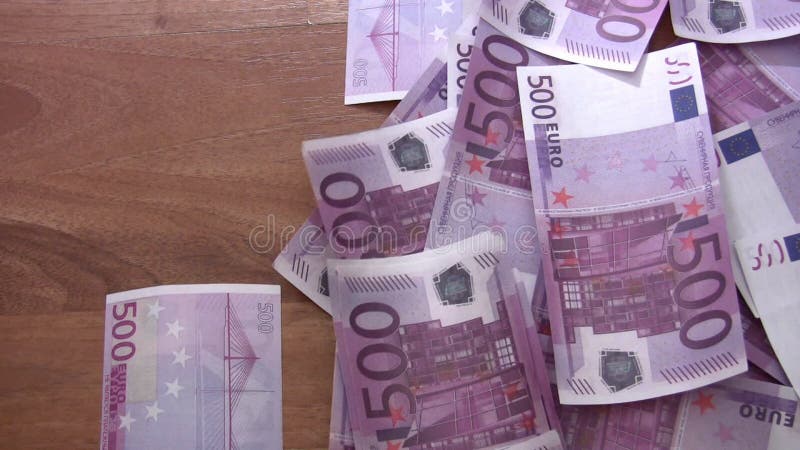 Wind of euro, table, five stock video. Video of business - 320477697