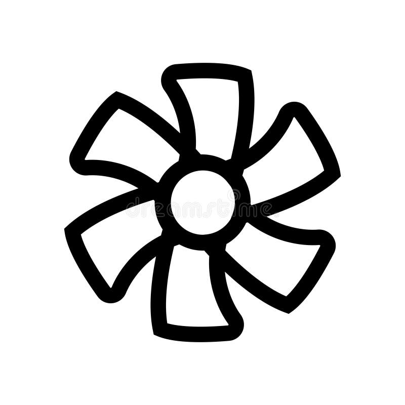 Wind Fan Line Icon Isolated on White Background. Black Flat Thin Icon ...