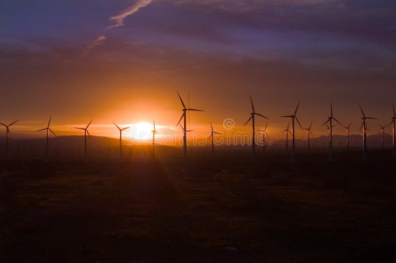Wind fan sunrise stock photo. Image of generators, energy - 2856718