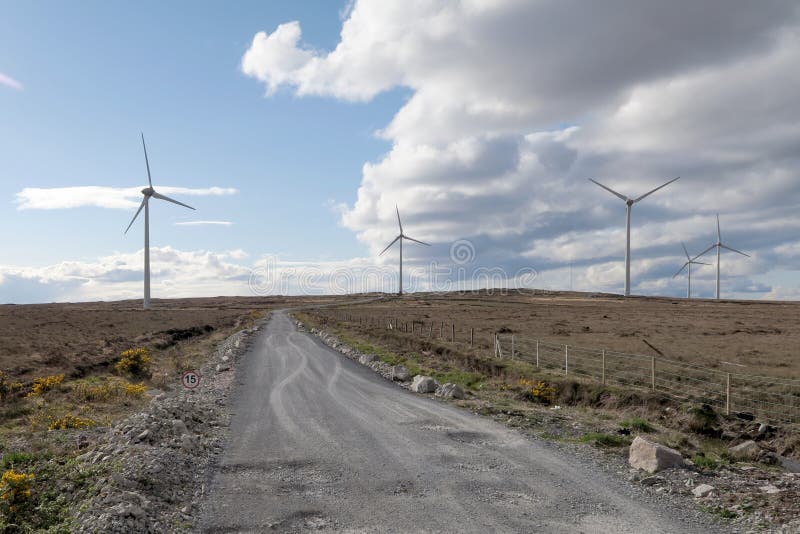 Wind farm stock image. Image of farm, energy, road, turbine - 53901873
