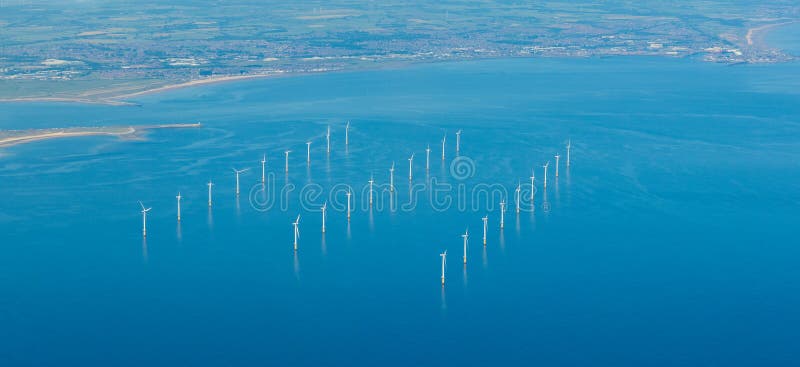 Wind Farm from the Air stock image. Image of british - 284705979