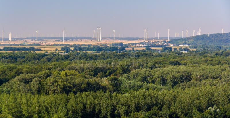 Wind Farm in Austria, View from Bratislava Castle Stock Image - Image ...