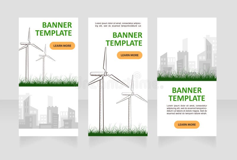 Wind Farm Equipment Web Banner Design Template Stock Vector ...