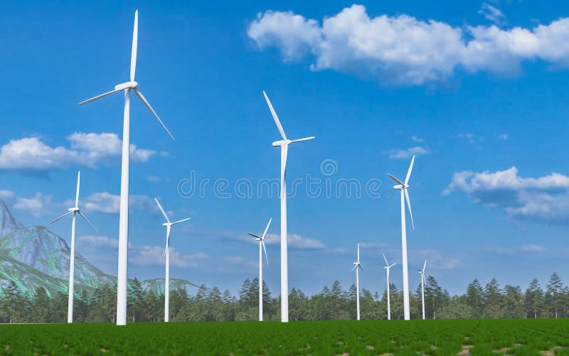 Wind Farm Generates Electricity from Wind Energy, Clean Energy, Save ...