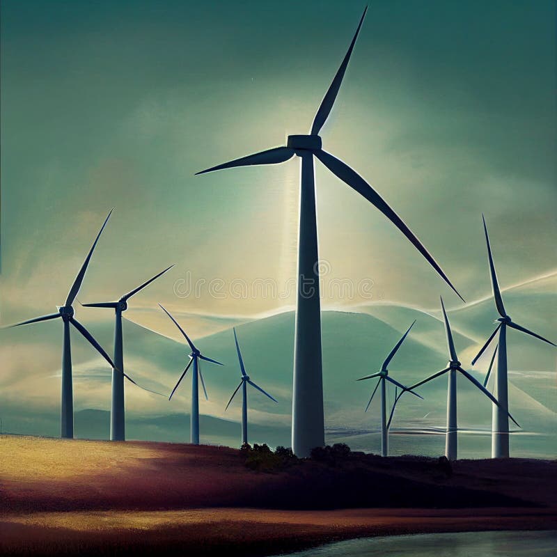 Wind Farm. Green Energy. Energy Independence Stock Illustration ...