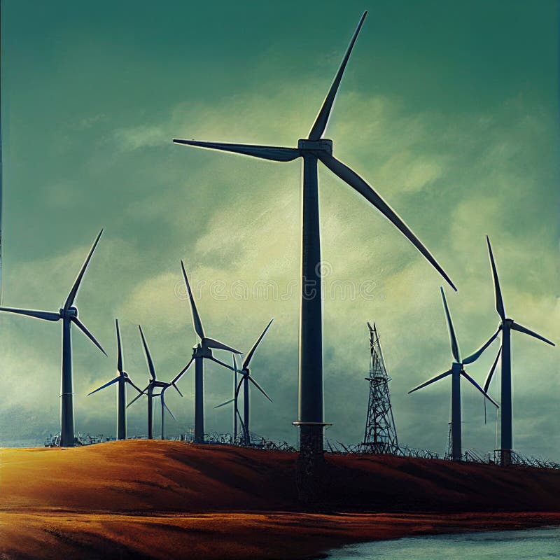 Wind Farm. Green Energy. Energy Independence Stock Illustration ...