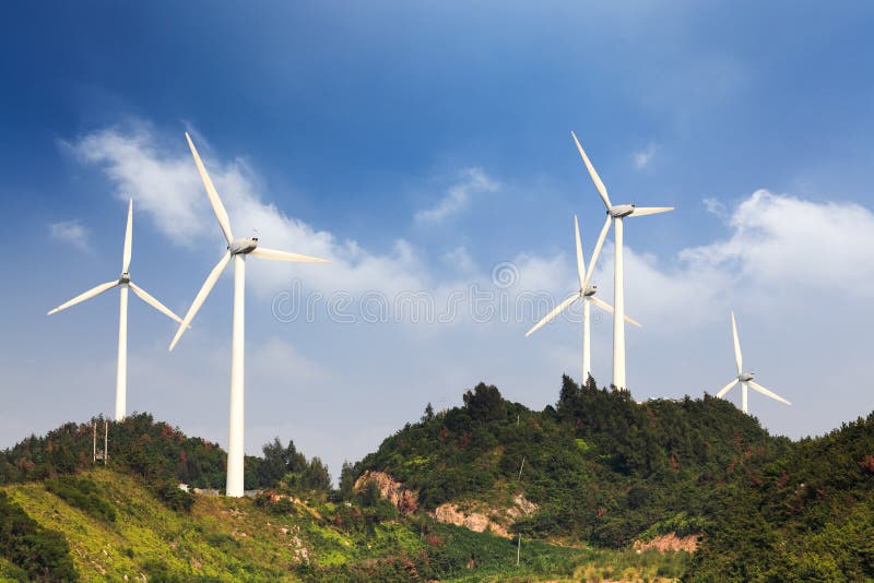 Hillside Wind Farm stock image. Image of generator, rotate - 11213667