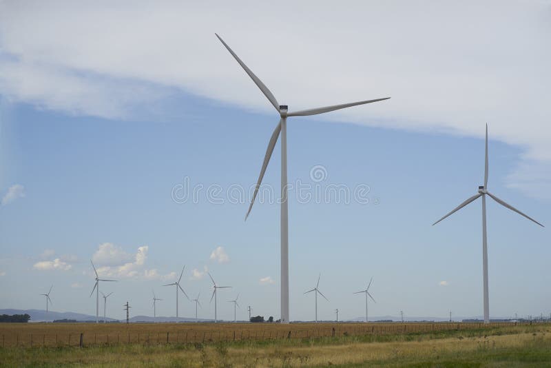 Wind Farm with Mills for Energy Production Stock Image - Image of ...