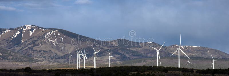 Wind Farm Near the Mountains of Eastern Utah Stock Image - Image of ...