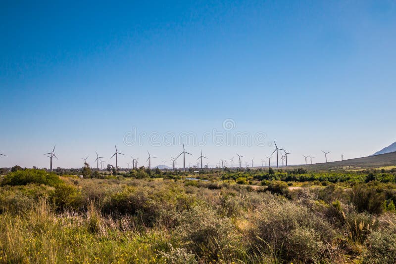 Wind Farm with Wind Powered Power Generating Turbines Stock Image ...