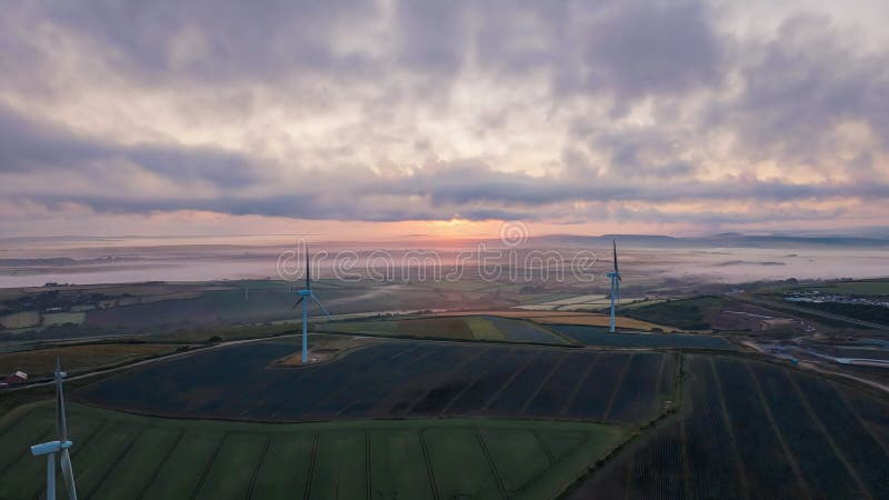 Wind Farm with Several Wind Generators in the Middle of Agricultural ...