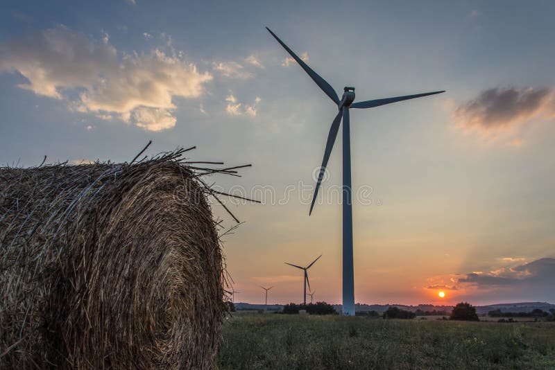 Wind Farm at Sunset in Italy Stock Image - Image of lake, waterfall ...