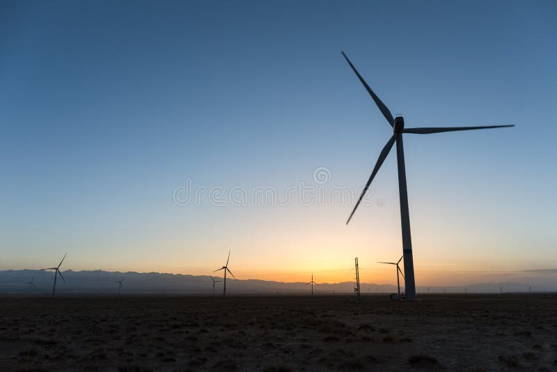 Wind farm in sunset stock photo. Image of field, industry - 90403152