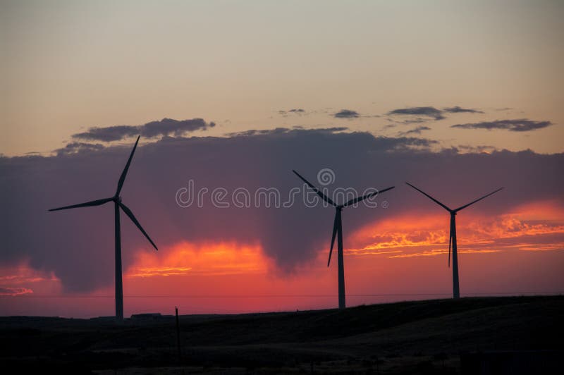 Wind Farm in Sunset stock photo. Image of current, industry - 62018014