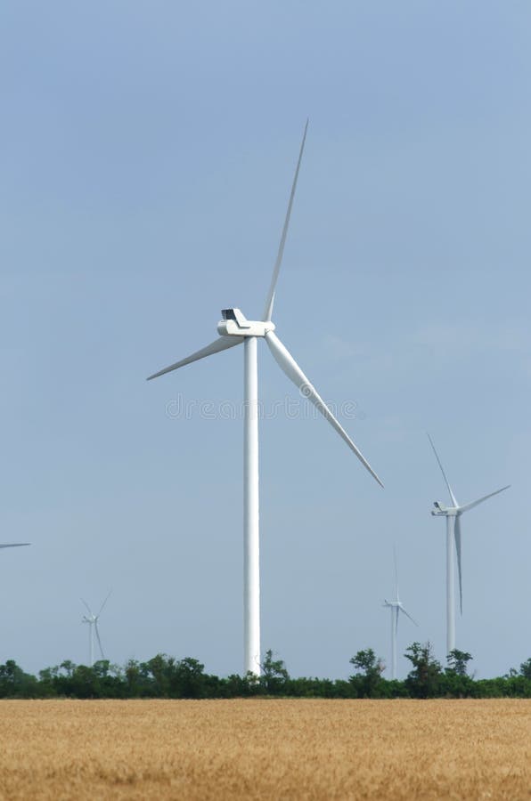 A Wind Farm in the Wide Spread Field Stock Image - Image of heat ...