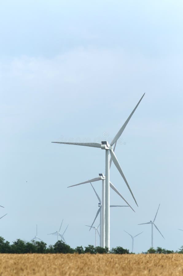 A Wind Farm in the Wide Spread Field Stock Photo - Image of alternative ...