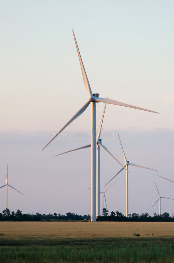 A Wind Farm in the Wide Spread Field Stock Photo - Image of choice ...