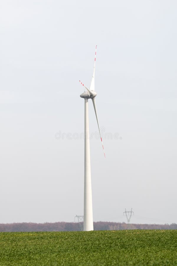 Wind Farm with Windmill from Far Away Stock Image - Image of industrial ...