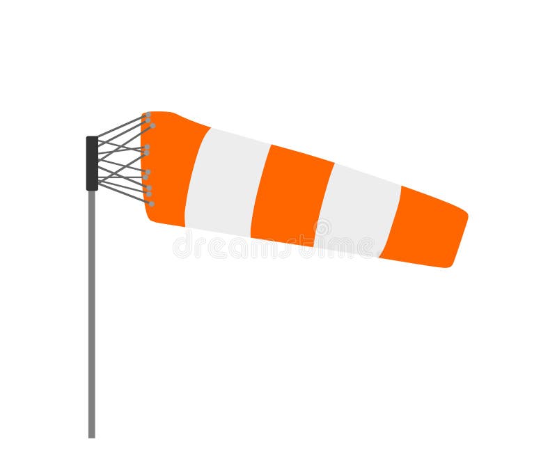Windsock Indicator of Wind on Airport Vector Illustration Isolated on ...