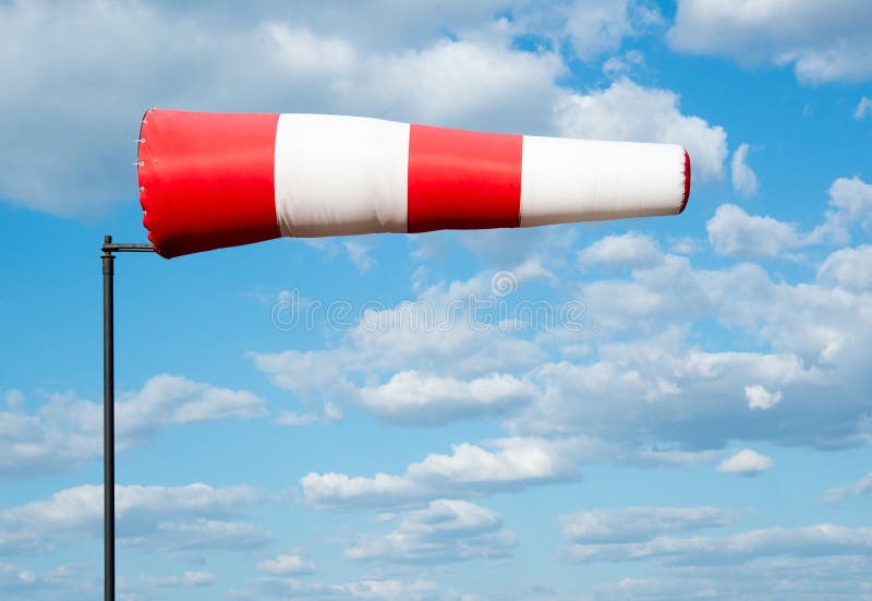 Windsock Flag Around Airport Stock Image - Image of cloud, flight ...