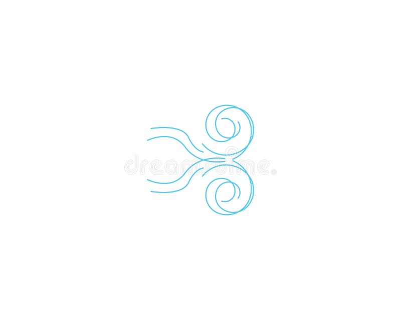 Wind Flat Line Logo Template Vector Illustration Stock Illustration ...
