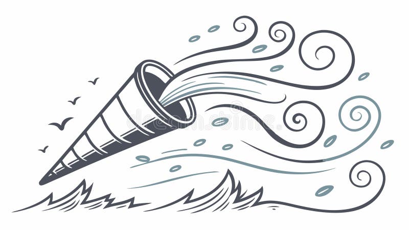 Wind Flowing through Windsock, Dynamic Air Current, Vector Design ...