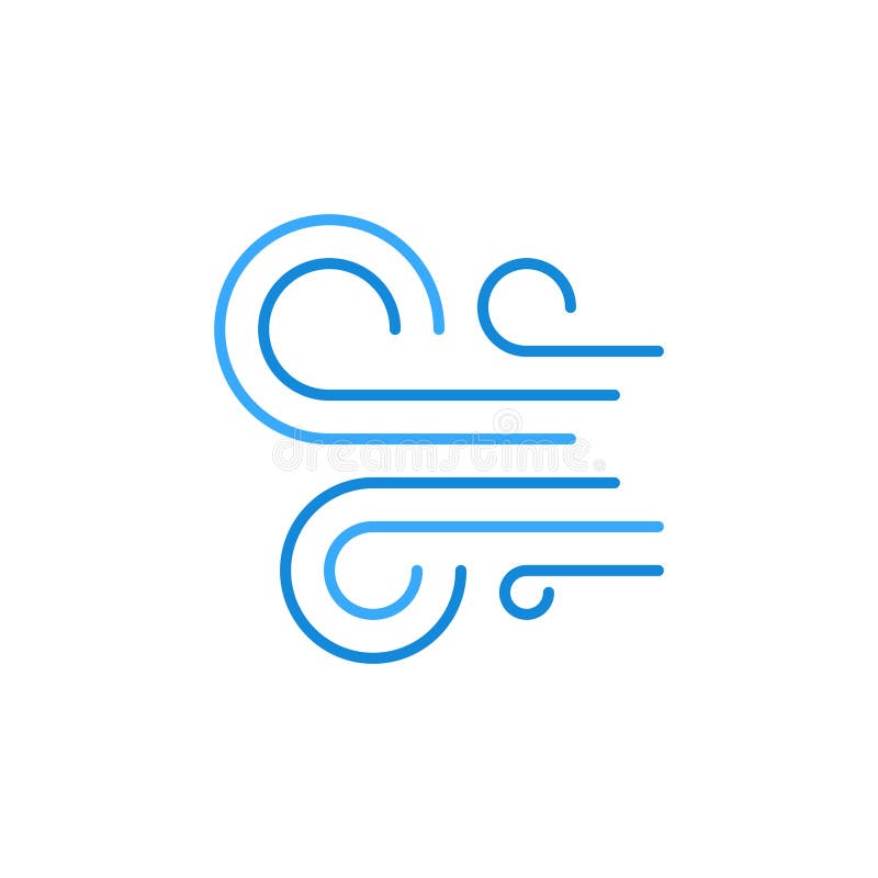 Wind Flows Vector Concept Blue Creative Line Icon or Sign Stock Vector ...