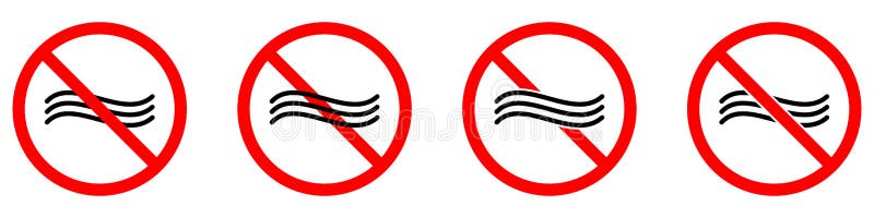 Wind are Forbidden. Stop Wind Icon. No Wind Icons Stock Illustration ...