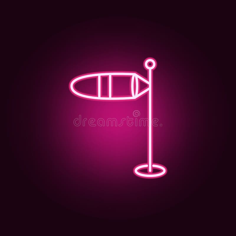 Wind Gauge Neon Icon. Elements of Web Set Stock Illustration ...