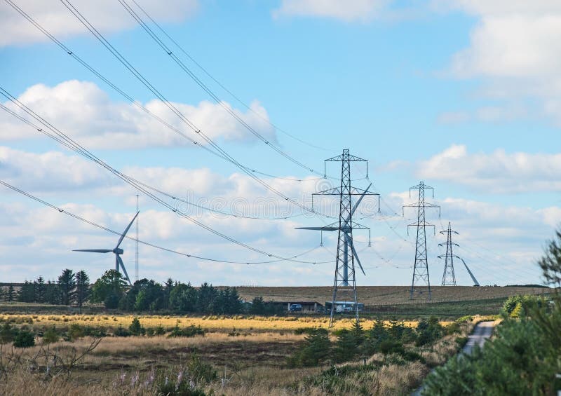 Wind generated electricity stock image. Image of grid - 60502557
