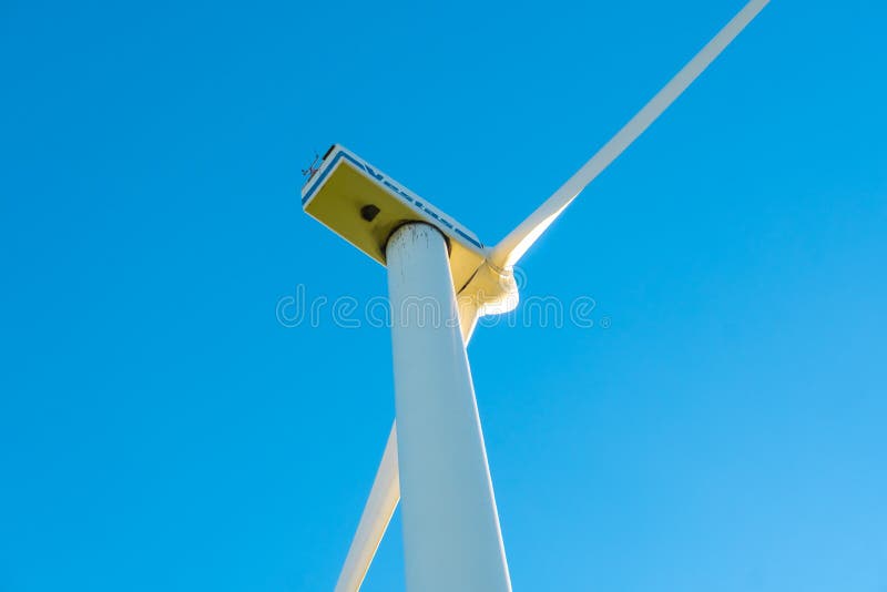 Wind Generator on a Sky Background.Natural Renewable Clean Energy.Wind ...