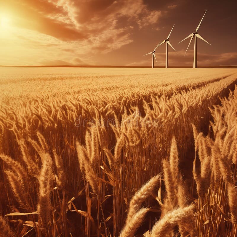 Wind Generator in the Field, Electrical Installation or Windmill for ...