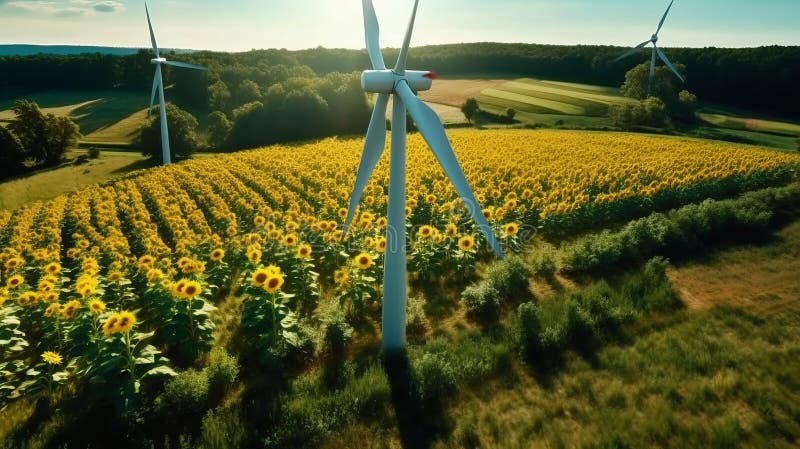 Wind Generator in the Field, Electrical Installation or Windmill for ...