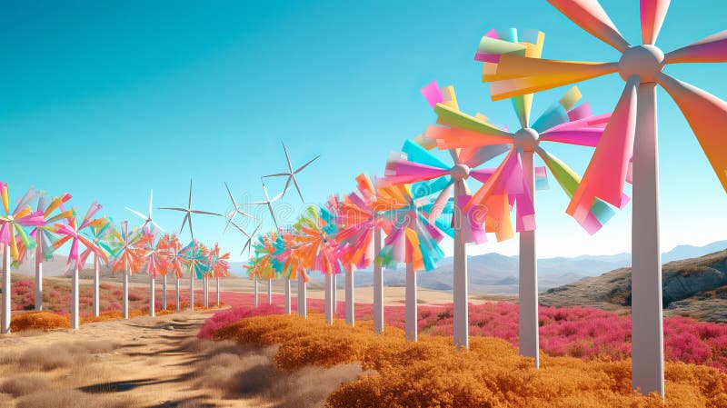 Wind Generator in the Field, Electrical Installation or Windmill for ...