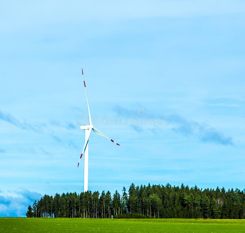 Wind Generator in Landscape Stock Photo - Image of environmentally ...