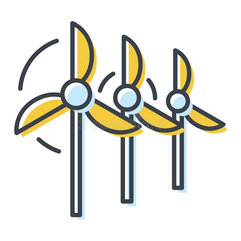 Wind Generators Icon, Alternative Energy Source. Vector Isolated ...