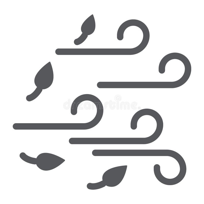 Wind Glyph Icon, Weather and Climate, Windy Sign, Vector Graphics, a ...