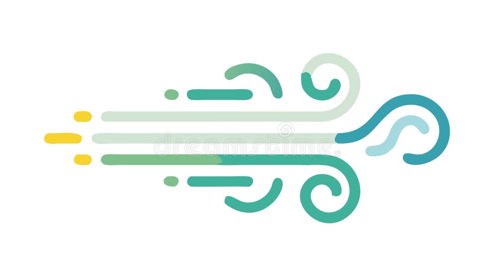 Wind Gust Blowing, Abstract Air Flow Element, Vector Design Generative ...