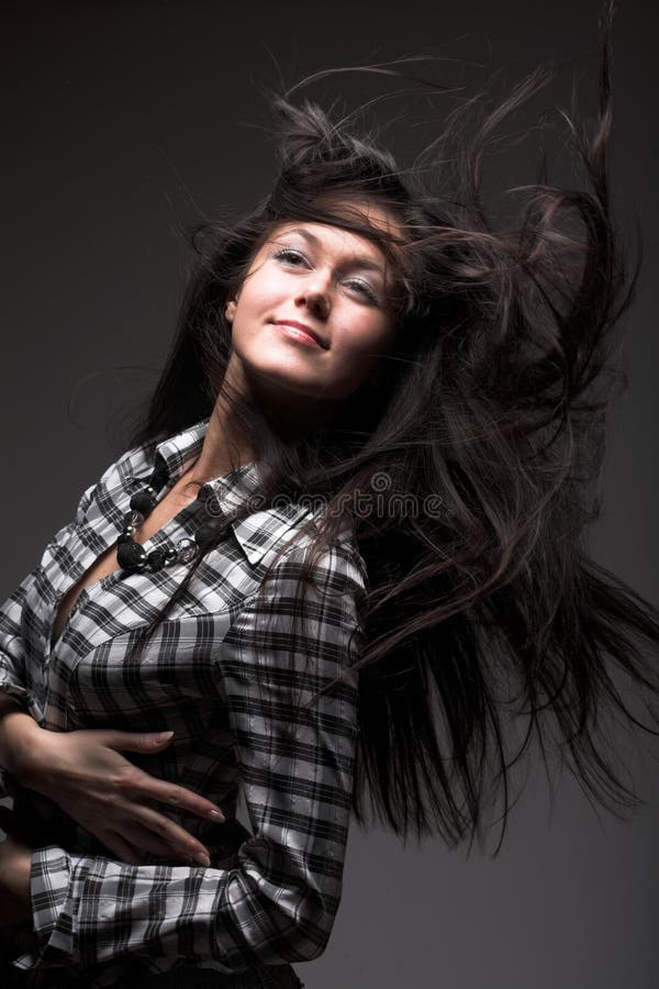 Flying hair stock photo. Image of fashion, studio, girl - 4381852