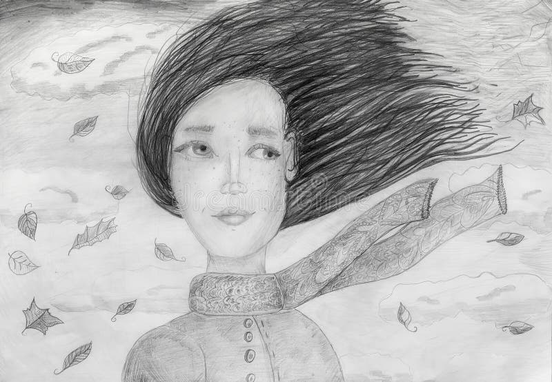 Wind in the hair stock photo. Image of rustling, typhoon - 186880796