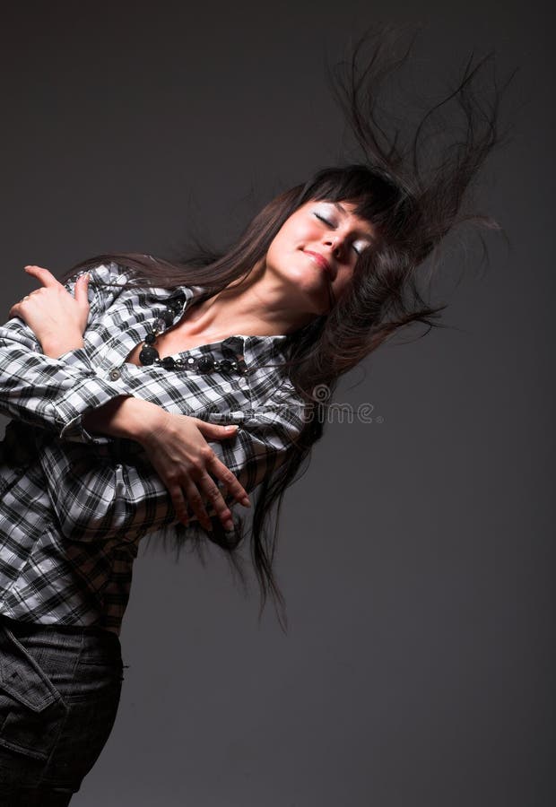 Wind in hair stock photo. Image of horizontal, female - 120780382