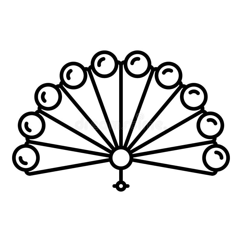 Wind Hand Fan Icon, Outline Style Stock Vector - Illustration of design ...