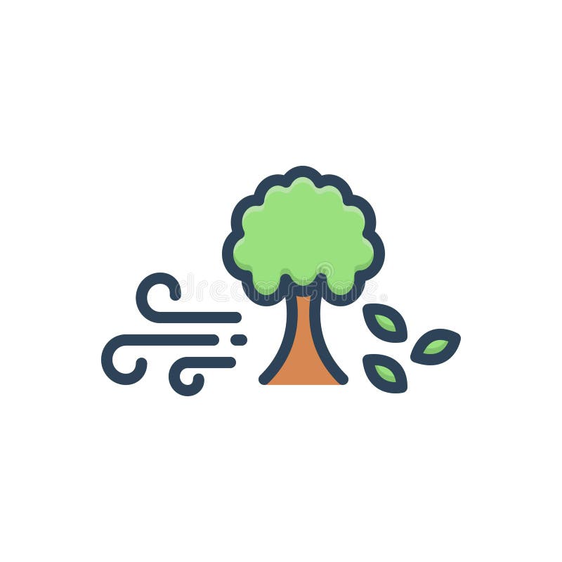 Color Illustration Icon for Wind, Breeze and Direction Stock ...